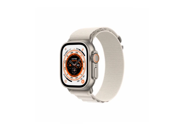 "Apple Watch Ultra GPS + Cellular, 49mm Titanium Case with Starlight Alpine Loop - Large" | Samo ...