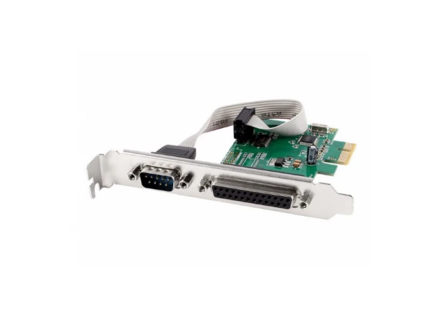 Gembird COM serial port + LPT port PCI-Express add-on card, with extra low-profile bracket ...