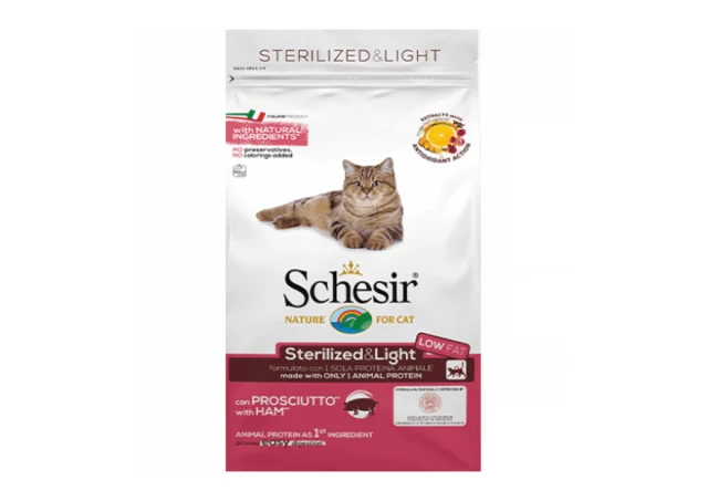 Schesir Cat Dry Sterilized & Light Ham - 10 kg | Samo 6720 RSD!