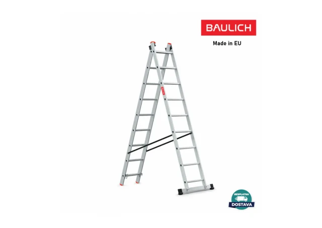 BAULICH 2x9 Dvodelne Aluminijumske Merdevine PRO - Cena, Specifikacije ...
