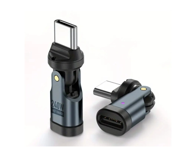 FAST ASIA Rotirajuci USB-C (M/Ž) adapter, 240W,480Mbps, 540 stepeni ...