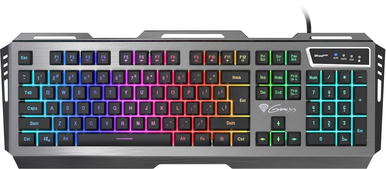 Genesis Rhod 420 RGB Gaming Keyboard Backlight Aluminium US (NKG-1234 ...