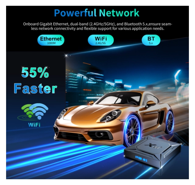 GMB-X96 M200 4/64GB smart TV box S905X5M quad ARM G310V2, 2x4K 2.4&5G ...