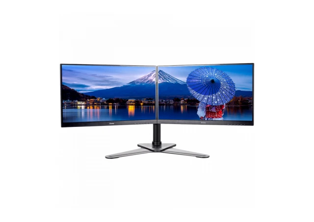 Iiyama DS1002D-B1 - Stand - for 2 monitors (adjustable arm)black screen ...