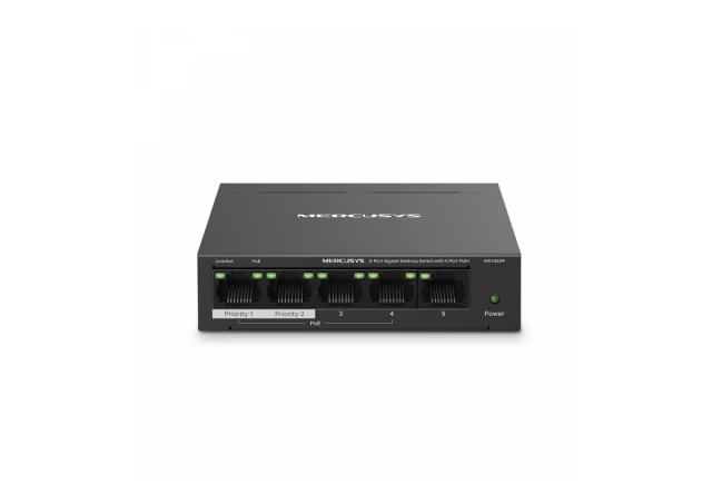 Mercusys MS105GP v2.0, 5-Port Gigabit Desktop Switch with 4-Port PoE+ ...