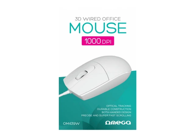 Mouse Omega OM439W 1000 Dpi USB beli | Jakov.RS - Odlična ponuda