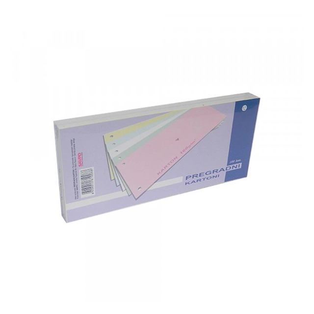 Pregradni karton skr 240x105mm 170g 1/100 žuti | Jakov.RS