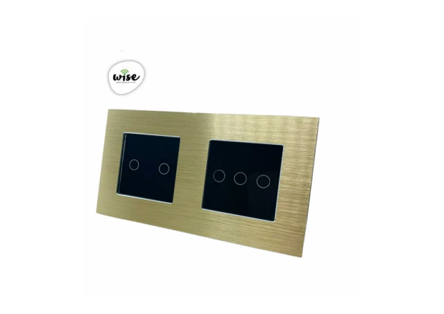 Wise Modularni prekidači – 5 tastera – aluminijumski panel krem - crni ...